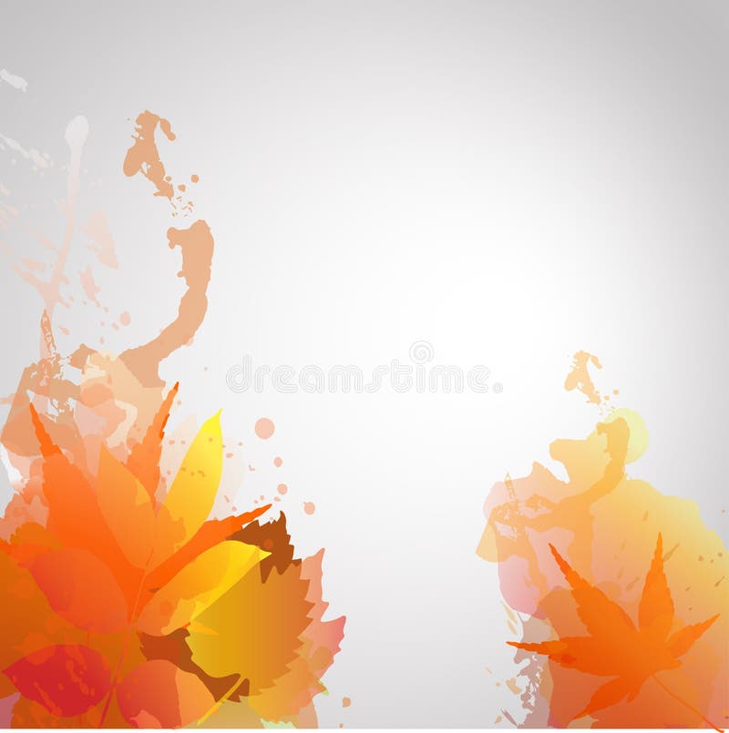 Fall Leafes with Color Splash Warm Stock Illustration - Illustration of ...