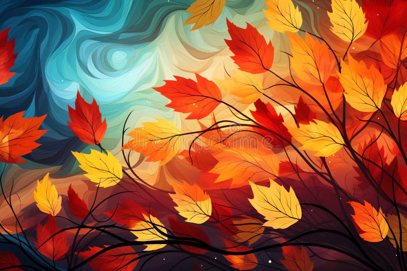 Fall Leaves Abstract Vector Fall Background Stock Illustration ...