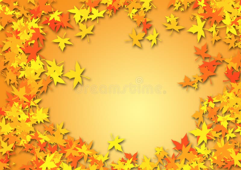 Fall Leaves As an Orange Background Stock Image - Image of background ...