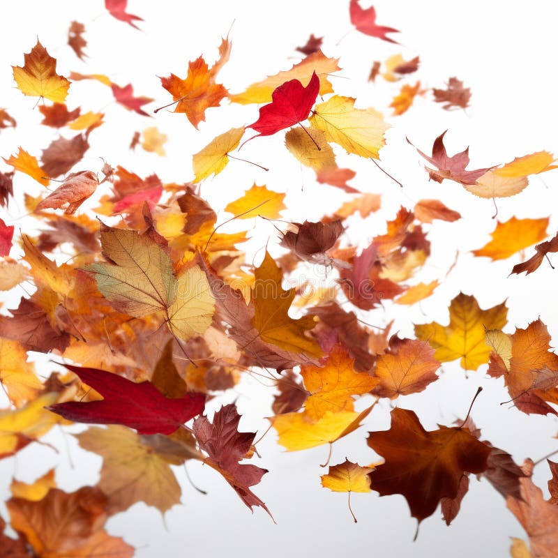 Fall Leaves Floating in the Air. AI Generated Stock Photo - Image of ...