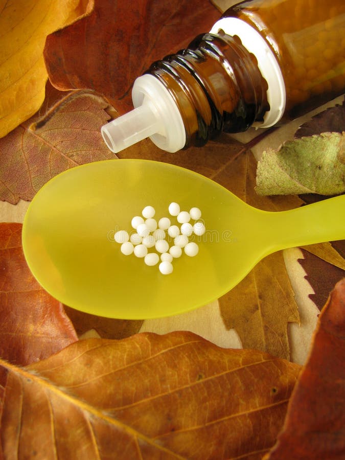 Fall Leaves and Homeopathic Pills Stock Photo - Image of cure ...