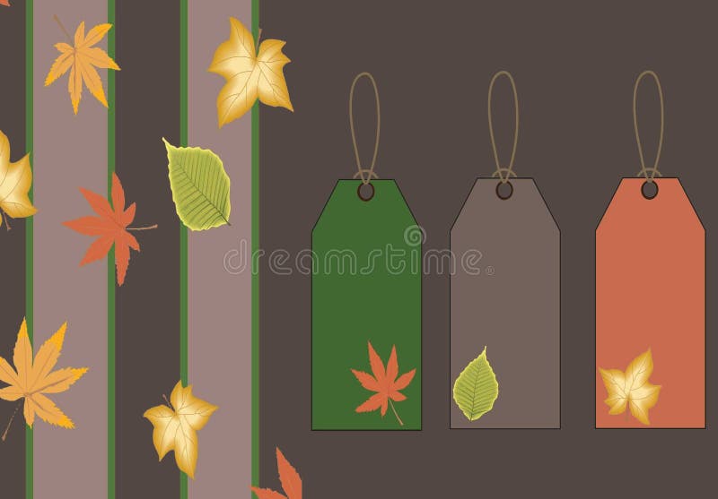 Fall Leaves and Tag Background Stock Illustration - Illustration of ...