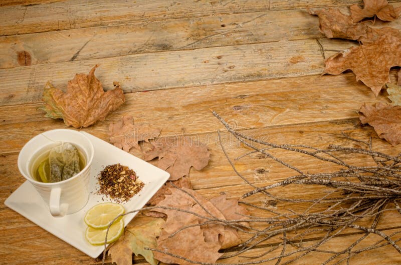 Fall lemon tea stock image. Image of template, shot, still - 45936285