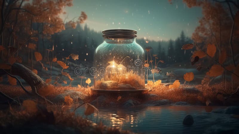 Fall into the Light. Surreal Mystical Fantasy Artwork Stock ...
