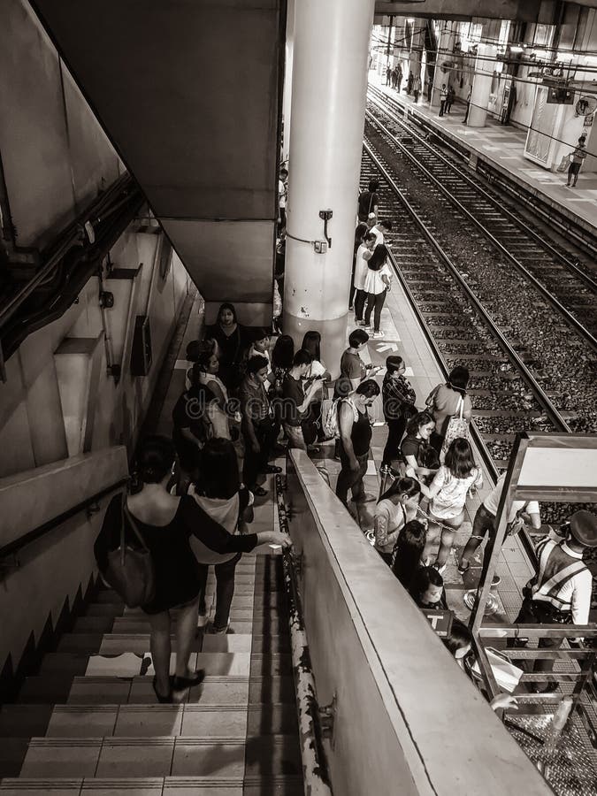 Fall in Line editorial photo. Image of rail, boarding - 125293611