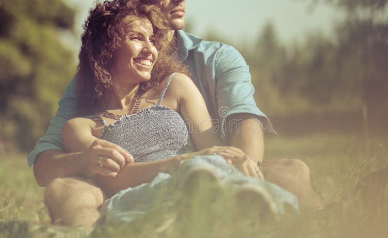 Fall in Love Somewhere Beautiful Stock Photo - Image of hair, grass ...