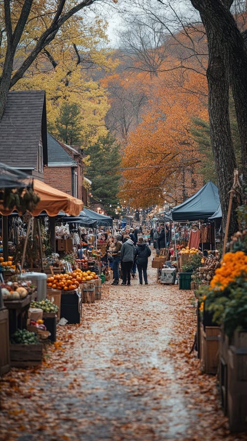 Fall Market Scene - a Photo of an Outdoor Market in Fall Stock ...