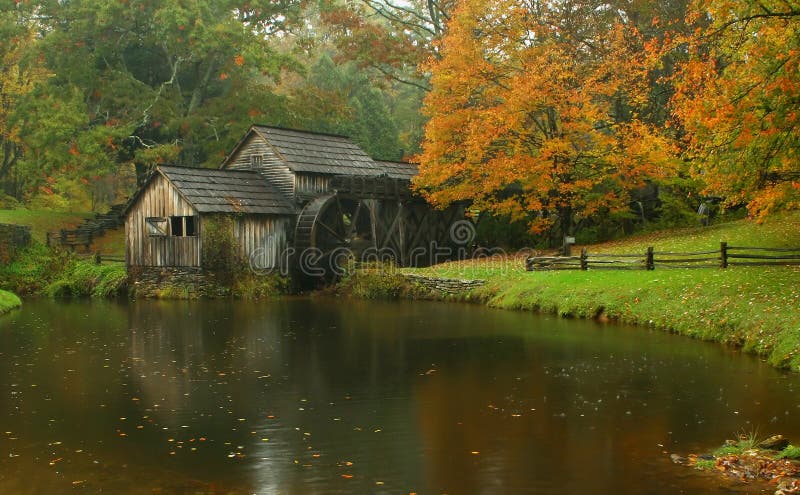 Mabry Mill, Blue Ridge Parkway, Virginia in Autumn Stock Image - Image ...