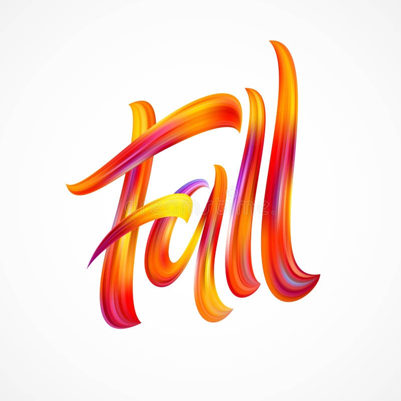 Fall Modern Colorful Flow Lettering. Vector Illustration Stock Vector ...