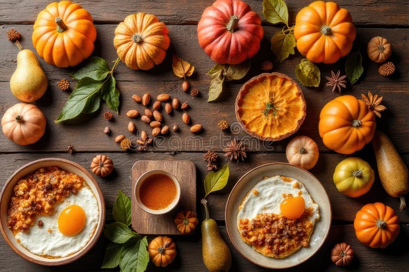 Fall Morning Feast stock illustration. Illustration of breakfast ...