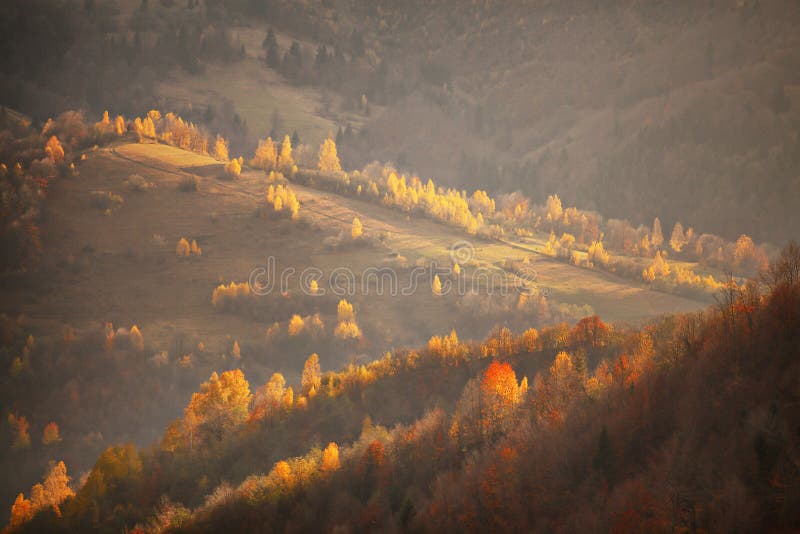 Fall in Mountain Hills. October Scene Stock Photo - Image of alpine ...