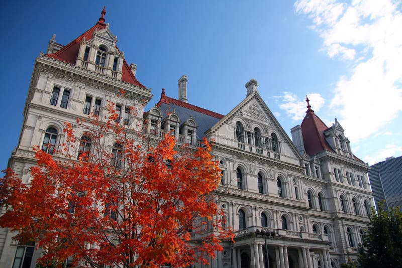 Fall on New York State Capitol Building Stock Image - Image of ...
