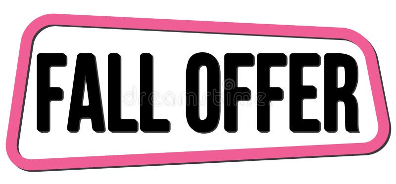 FALL OFFER Text on Pink-black Trapeze Stamp Sign Stock Illustration ...