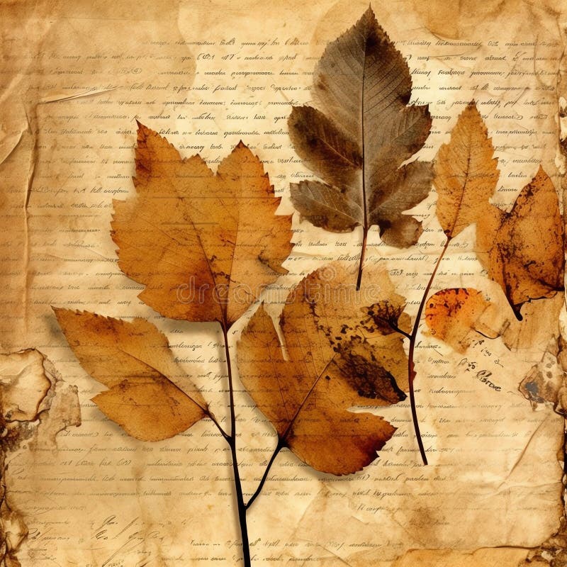Fall Old Paper, Vintage Digital Paper Stock Illustration - Illustration ...