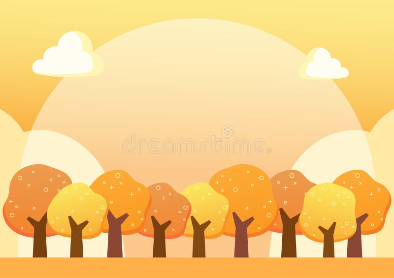 Fall Orange Forest Background 2 Stock Vector - Illustration of forest ...
