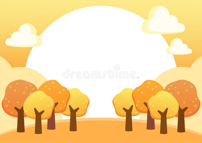 Fall orange forest frame 2 stock vector. Illustration of cute - 320148394