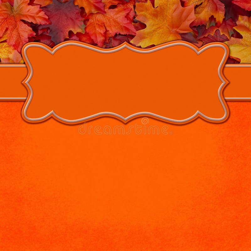 Fall Orange Leaf Border with Copy Space Stock Image - Image of leaves ...
