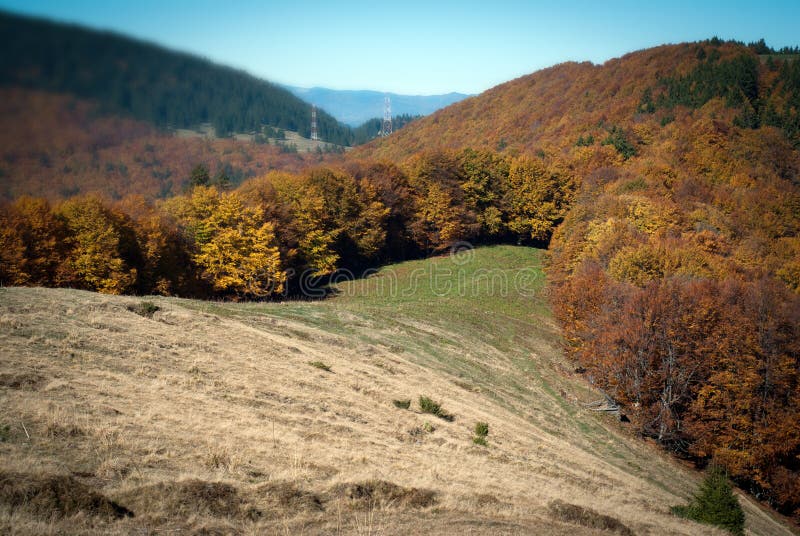 Fall over the hills stock photo. Image of carpathians - 34011752
