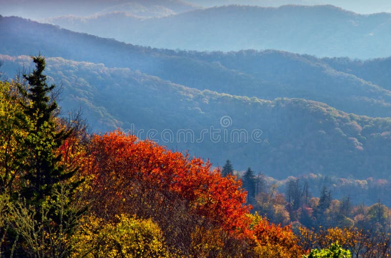 Fall Overlook in the Great Smoky Mountains. Stock Photo - Image of fall ...