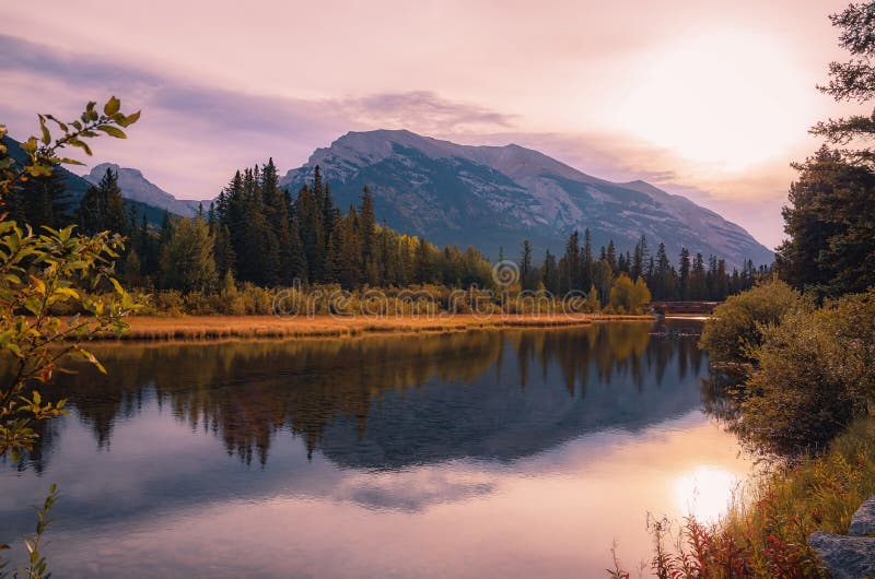 Fall Park in the Canmore Mountains Stock Photo - Image of scenery ...