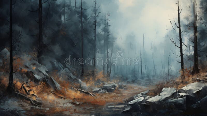 Fall Path in Forest: Avian-themed Painting with Distressed Surfaces ...