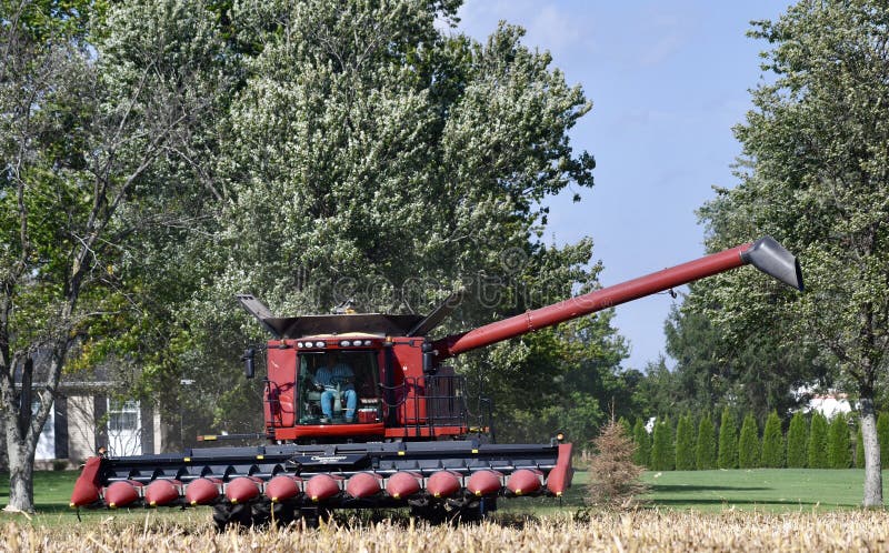Front View of a Case IH 8230 Grain Harvester Combine Editorial ...