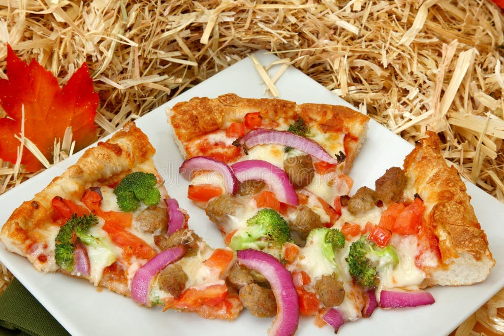 Fall Pizza with Autumn Colors Stock Image - Image of halloween, eating ...