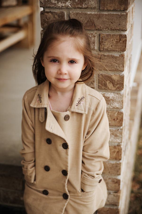 Fall Portrait of Cute Preschool Girl Stock Photo - Image of alone, hair ...