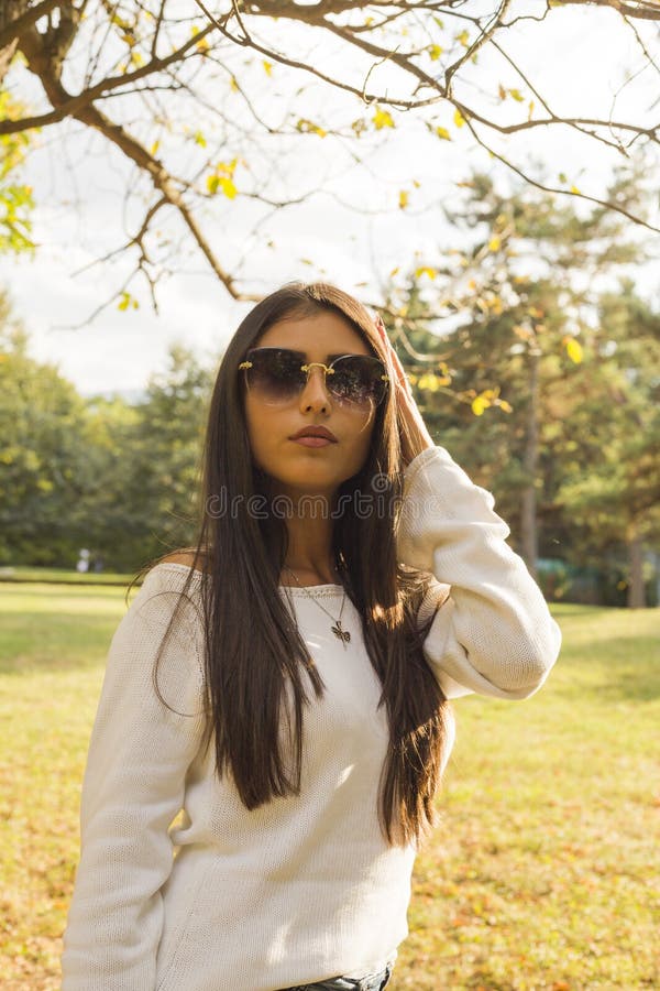 Fall Portrait Woman in the Park Stock Photo - Image of girl, autumn ...