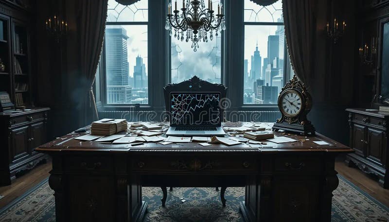 Fall of Power - Luxury Desk in Crisis Stock Image - Image of large ...