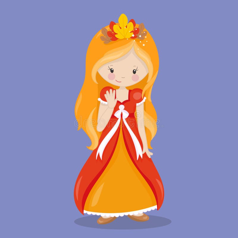 Fall princess orange 02 stock vector. Illustration of fall - 197984108