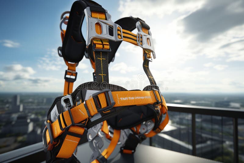Fall Protection Harnesses with Adjustable Straps F Stock Image - Image ...