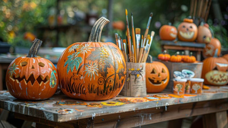 Fall Pumpkin Decorating, Diy Pumpkin Painting Station Featuring ...
