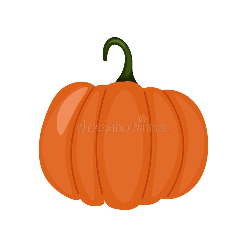 Fall Pumpkin,Orange Pumpkin on a White Background. Autumn Harvest Icon ...
