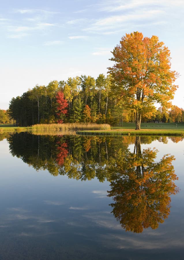 Lake Landscape in Early Fall Stock Photo - Image of channel, northern ...