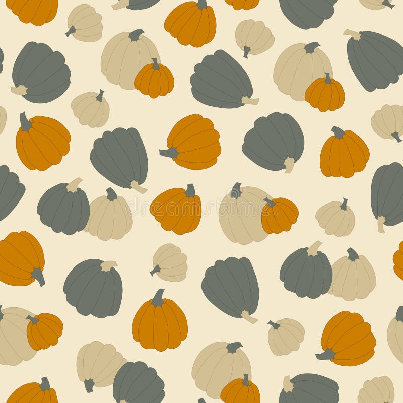 Fall Tossed Pumpkins Seamless Repeat Pattern Stock Vector ...
