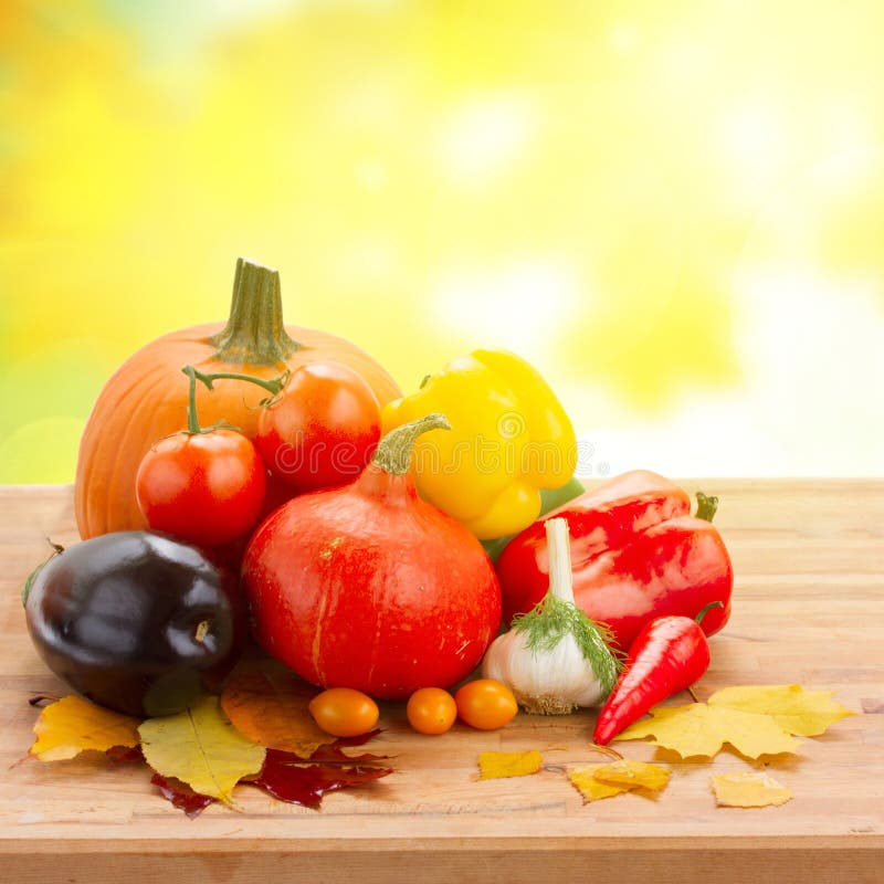 Fall Ripe of Vegetables on Table Stock Image - Image of harvest ...