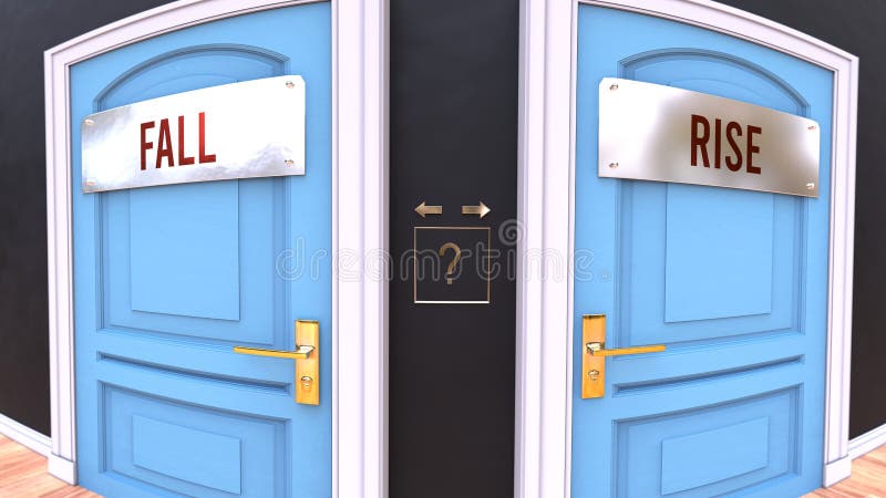 Fall or Rise - Two Options and a Choice Stock Illustration ...