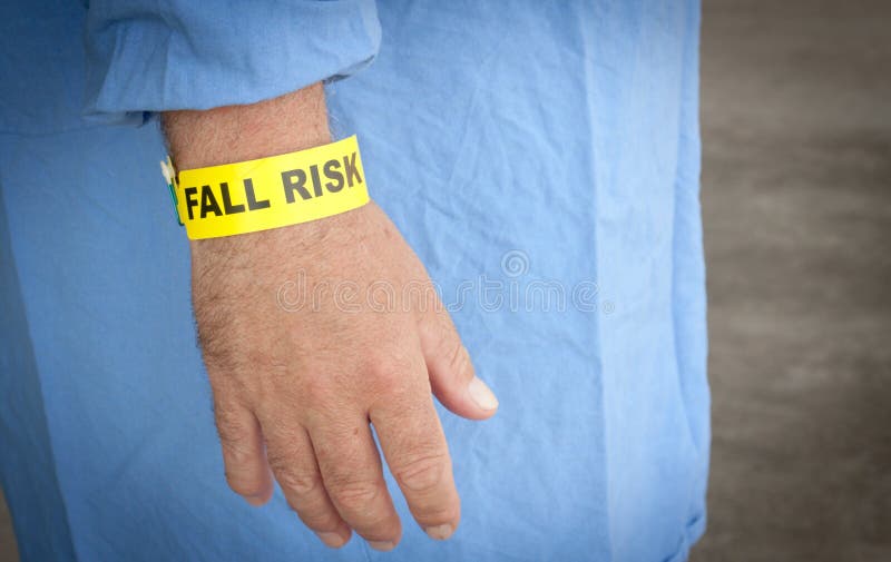 Fall Risk Bracelet Patient stock image. Image of equipment - 32115553