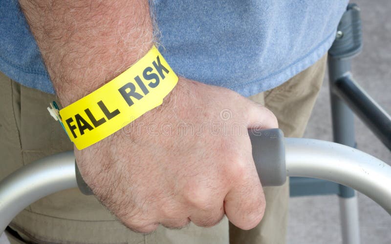 Fall Risk Patient ID Band stock photo. Image of yellow - 33885464