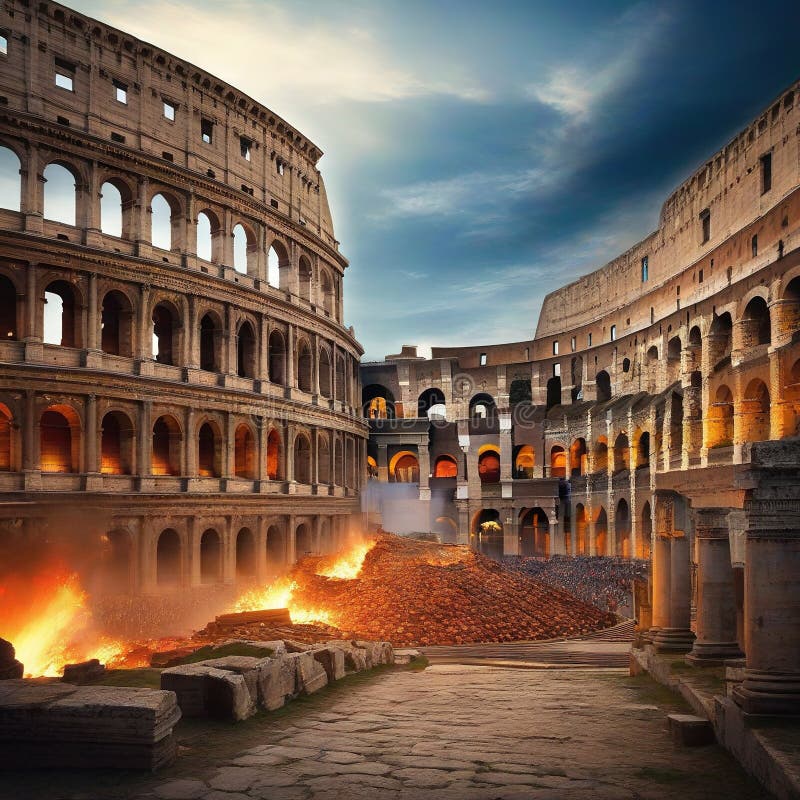 The Fall of the Roman stock illustration. Illustration of roma - 295451750