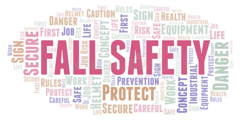 Fall Safety word cloud. stock illustration. Illustration of rules ...