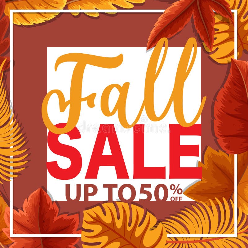 Fall sale banner template stock vector. Illustration of clipart - 231277609