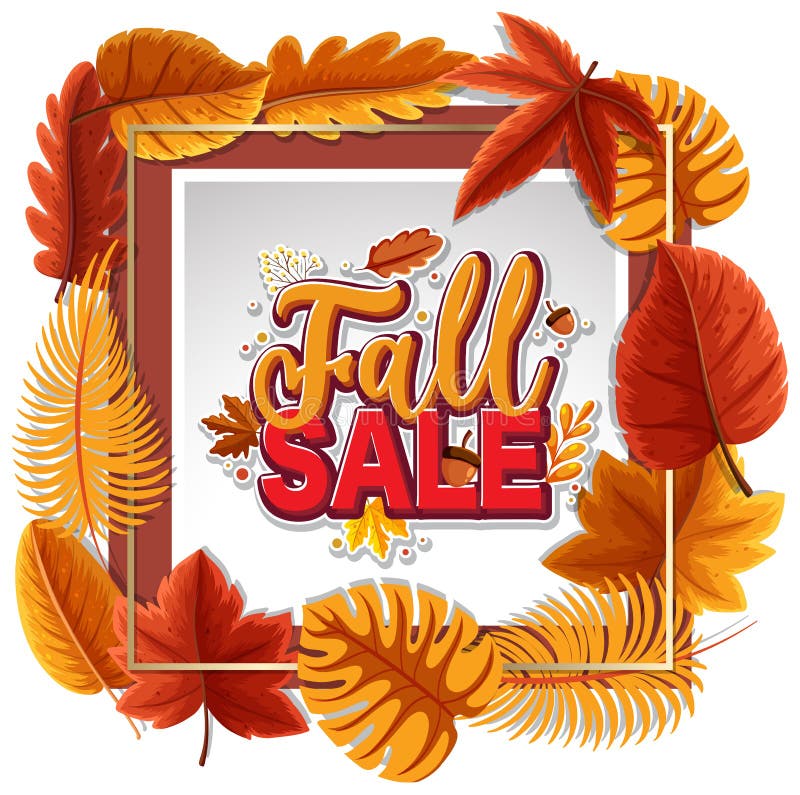 Fall sale banner template stock vector. Illustration of graphic - 232385762