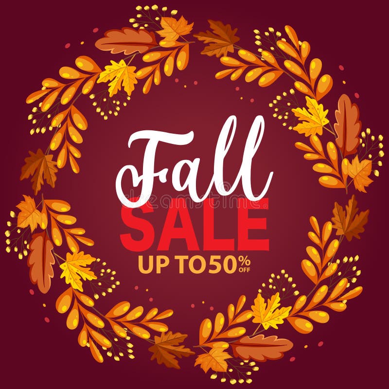 Fall sale banner template stock vector. Illustration of autumn - 235755878