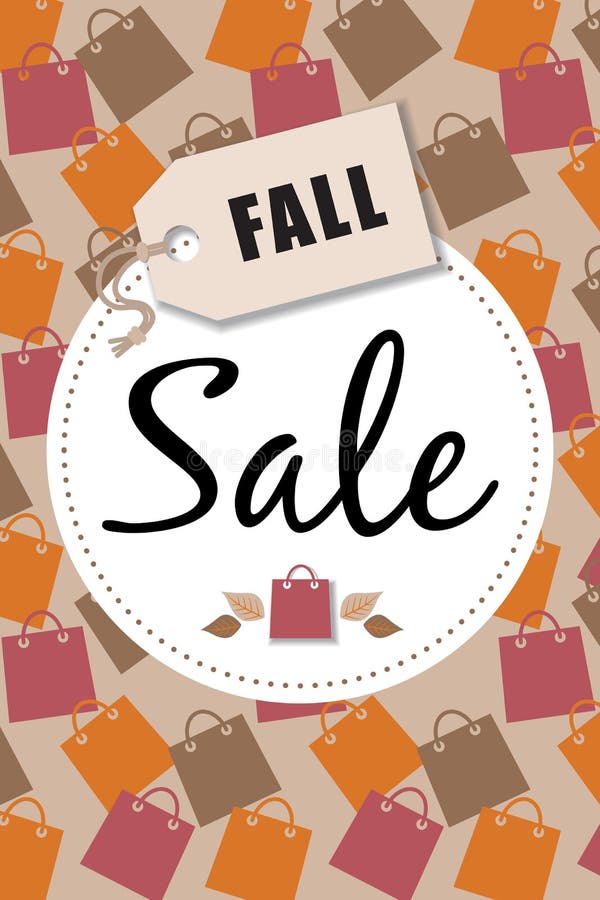 Fall Sale Shopping Bag Vector Background 1 Stock Vector - Illustration ...