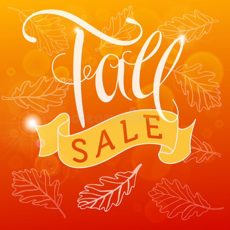 Fall leaves poster sale stock vector. Illustration of rusty - 92713839