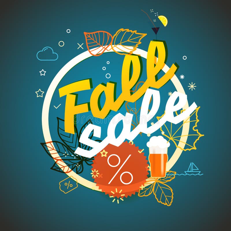Fall Sale Vector Illustration. Season Sale Stock Vector - Illustration ...
