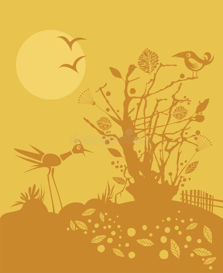 Fall scene stock vector. Illustration of countryside - 30553607