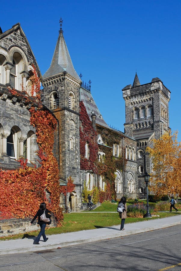 Fall Scene on University Campus Editorial Stock Photo - Image of leaves ...